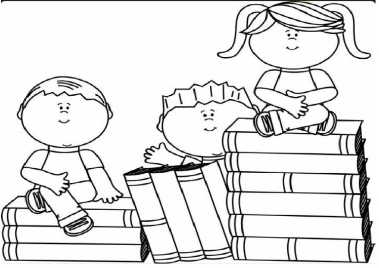 Kids Reading Colouring Page 6 | PDF