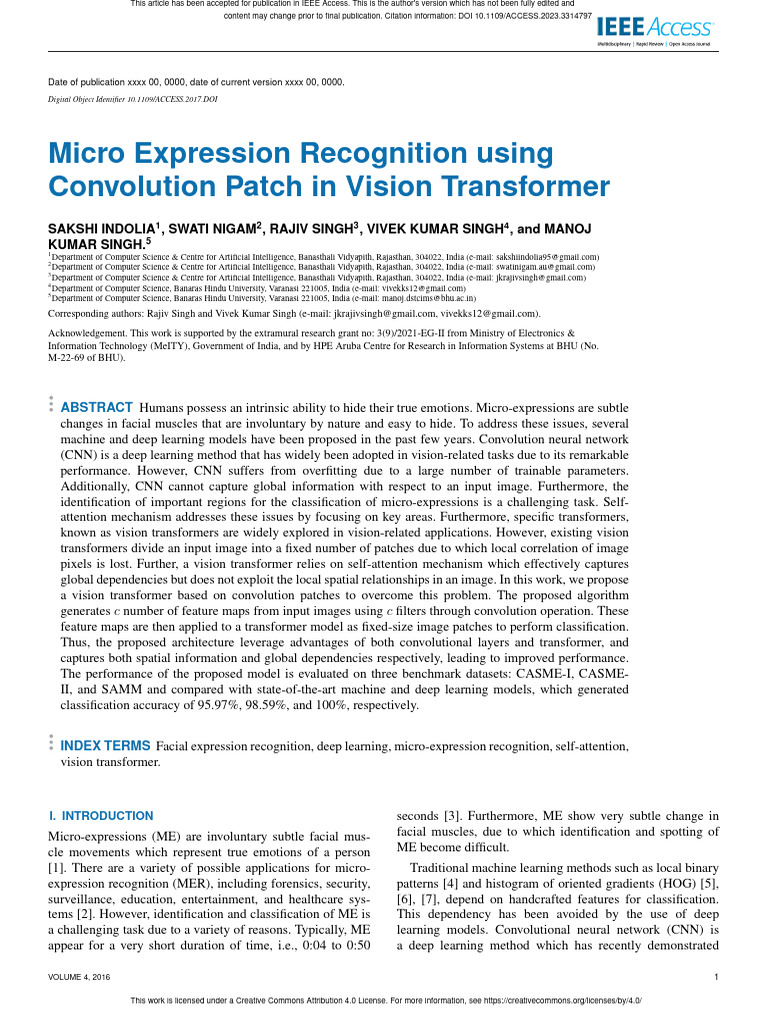 Micro Expression Recognition Using Convolution Pat | PDF