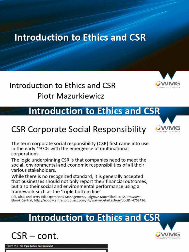 Introduction To Ethics and CSR | PDF