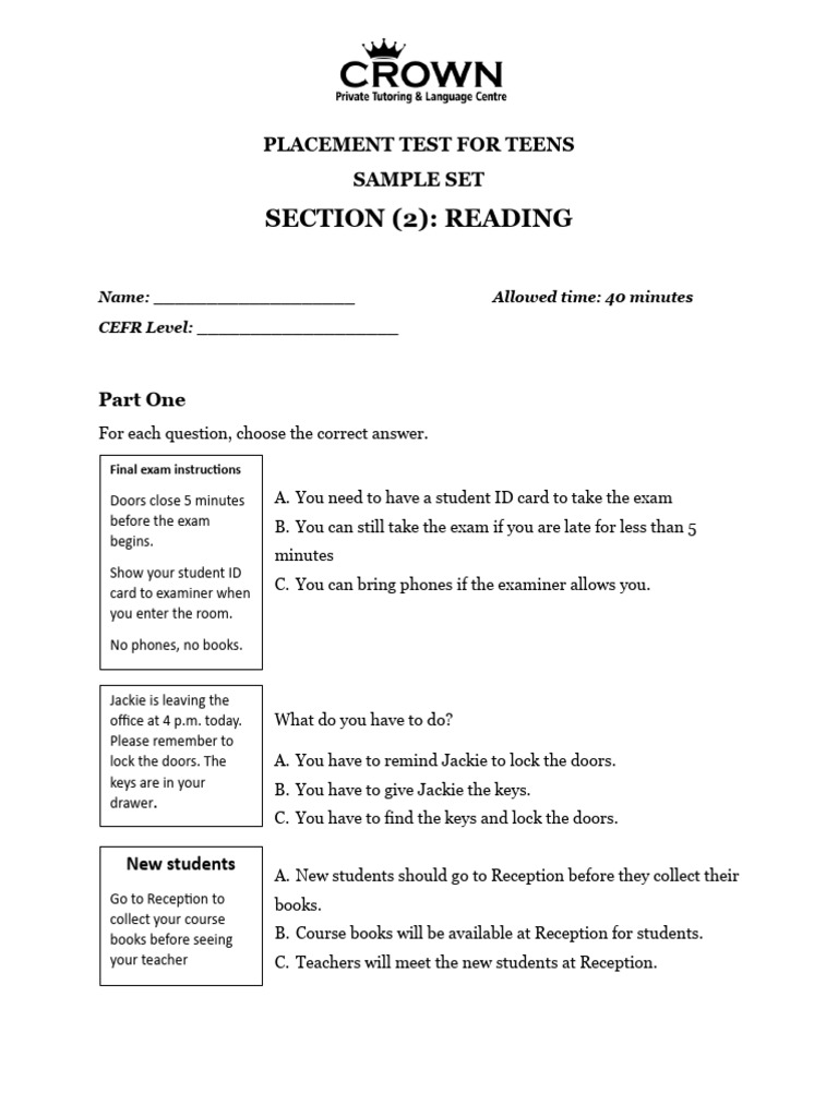 Reading Test | PDF