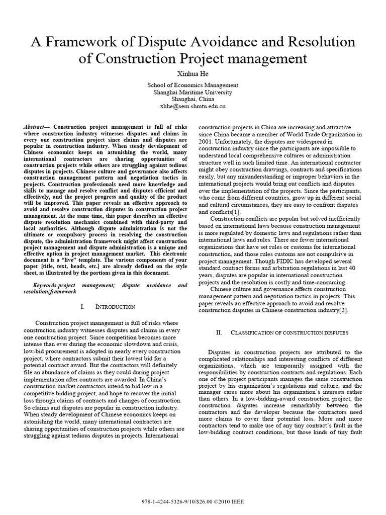 Disp Resolution Framework_China | PDF