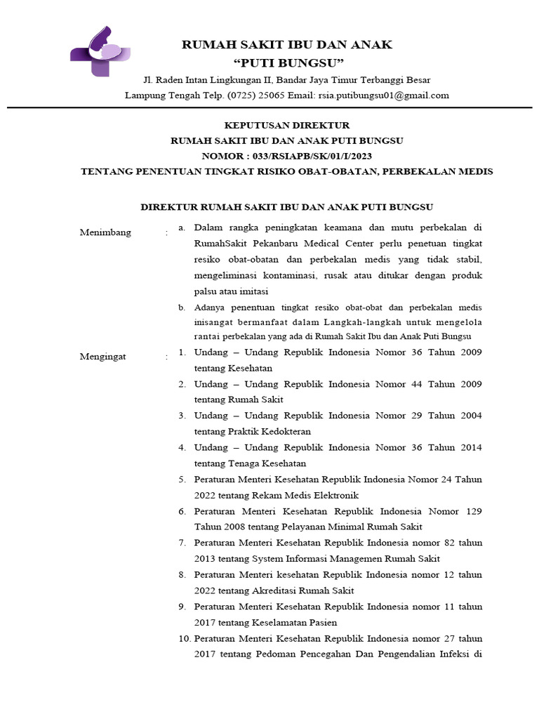 SK Penentuan Obat-Obatan | PDF