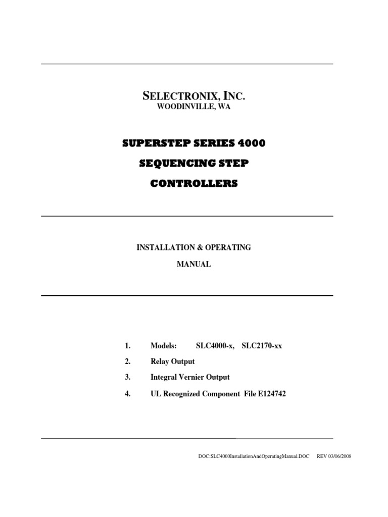 1481 - Selectronix Step Controller | PDF