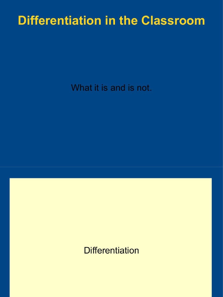 Differentiation in The Classroom | PDF