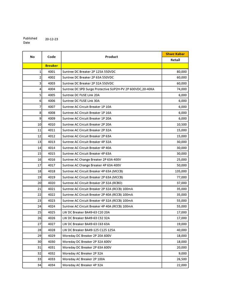 Accessories Price List - (20.12.23) | PDF | Technology & Engineering