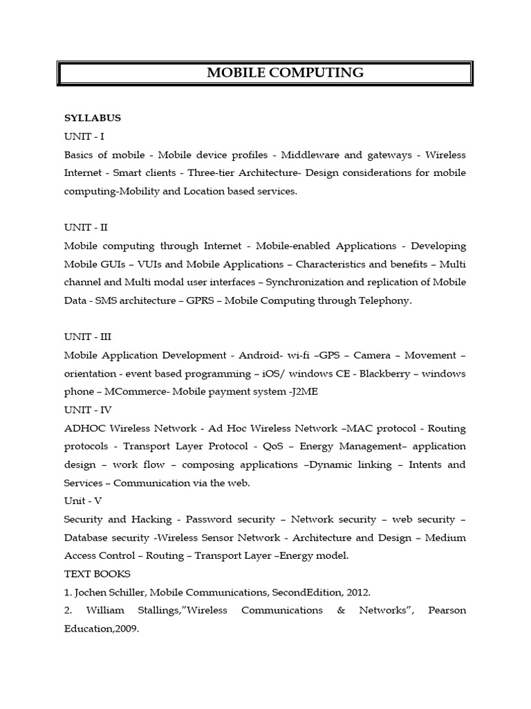 Ii - MSC - CS - Mobile Computing | PDF | E Reader | Location Based Service