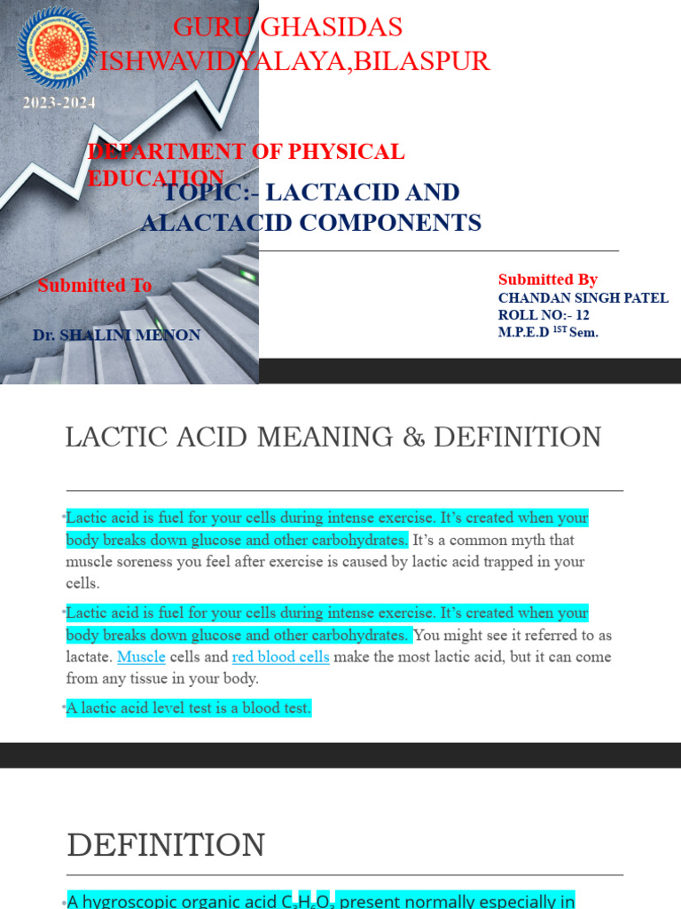 Lactic and Alactic Components Explained | PDF | Lactic Acid | Glucose