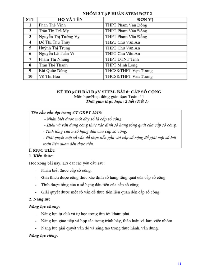KDBD STEM-NHOM 3 - CAP SO CONG Final | PDF