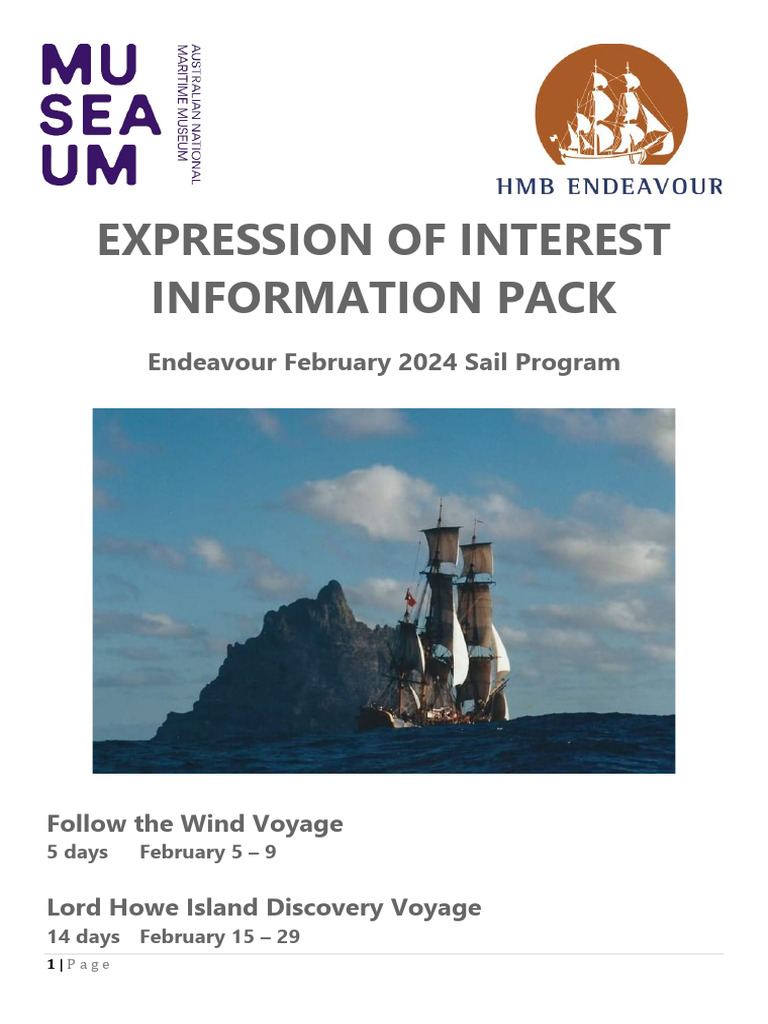 Endeavour Sail Program Feb 2024 | PDF | Business