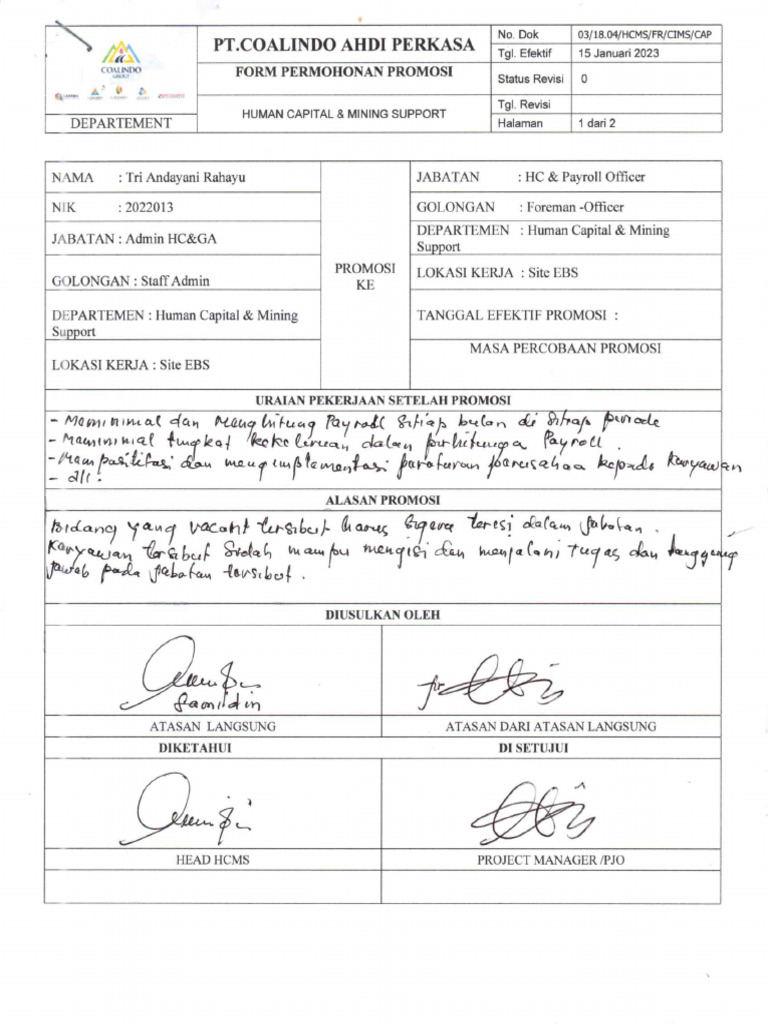 Pengajuan Skill Up Tri Andayani Rahayu & Heri Santoso | PDF