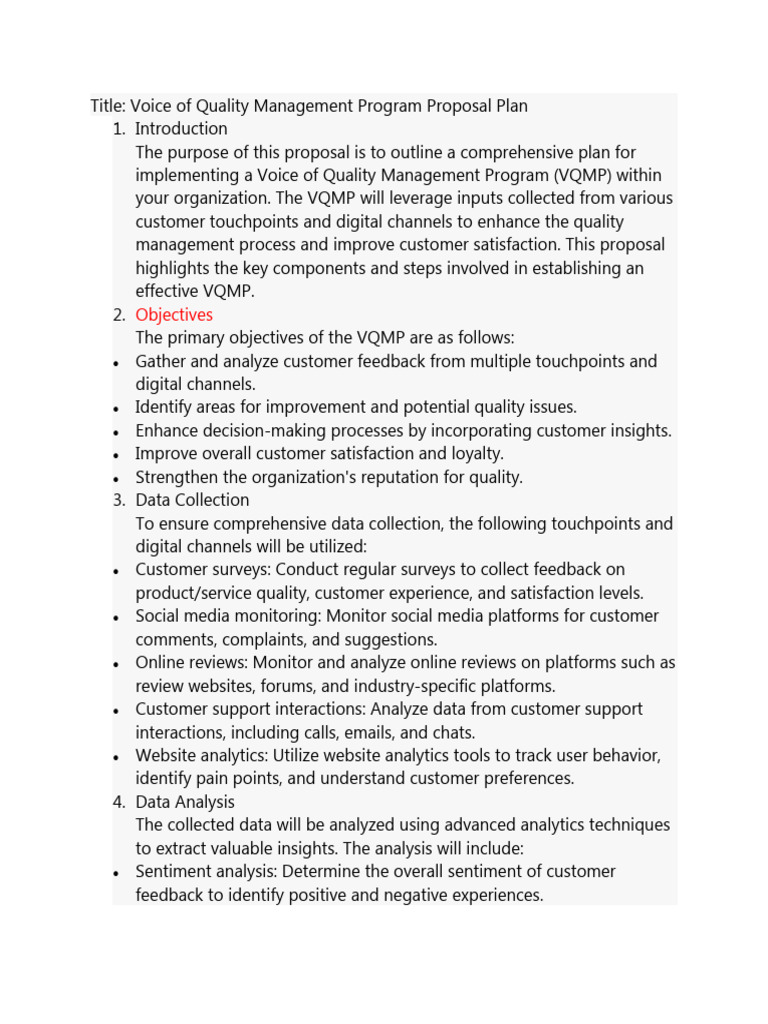 Voice of Quality Contents | PDF Voice of Quality Contents | PDF
