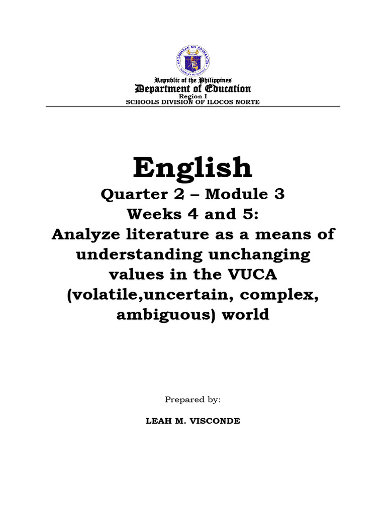 English 9 Q2 Mod3 Wk4 5 FINAL | PDF