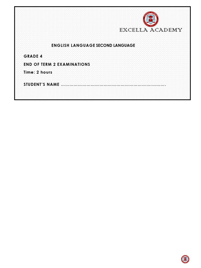 Grade 4 English Second Language Pdf