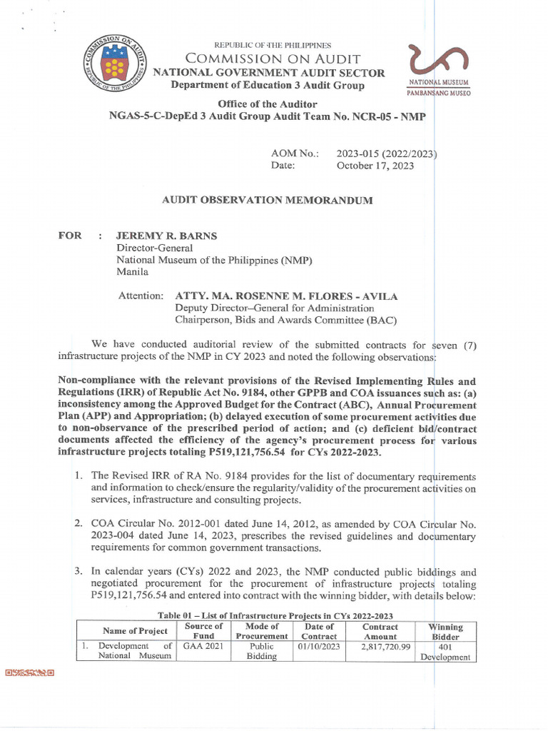 AOM No. 2023-015 | PDF