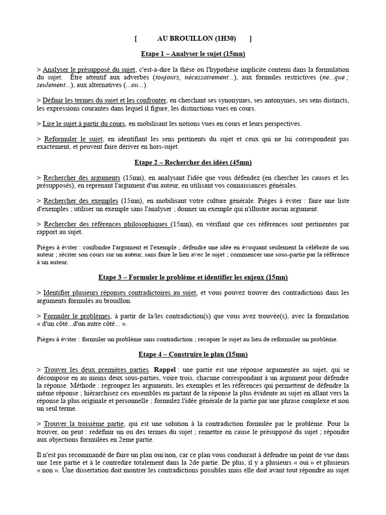 Récap Méthode Dissertation, en 8 Étapes | PDF