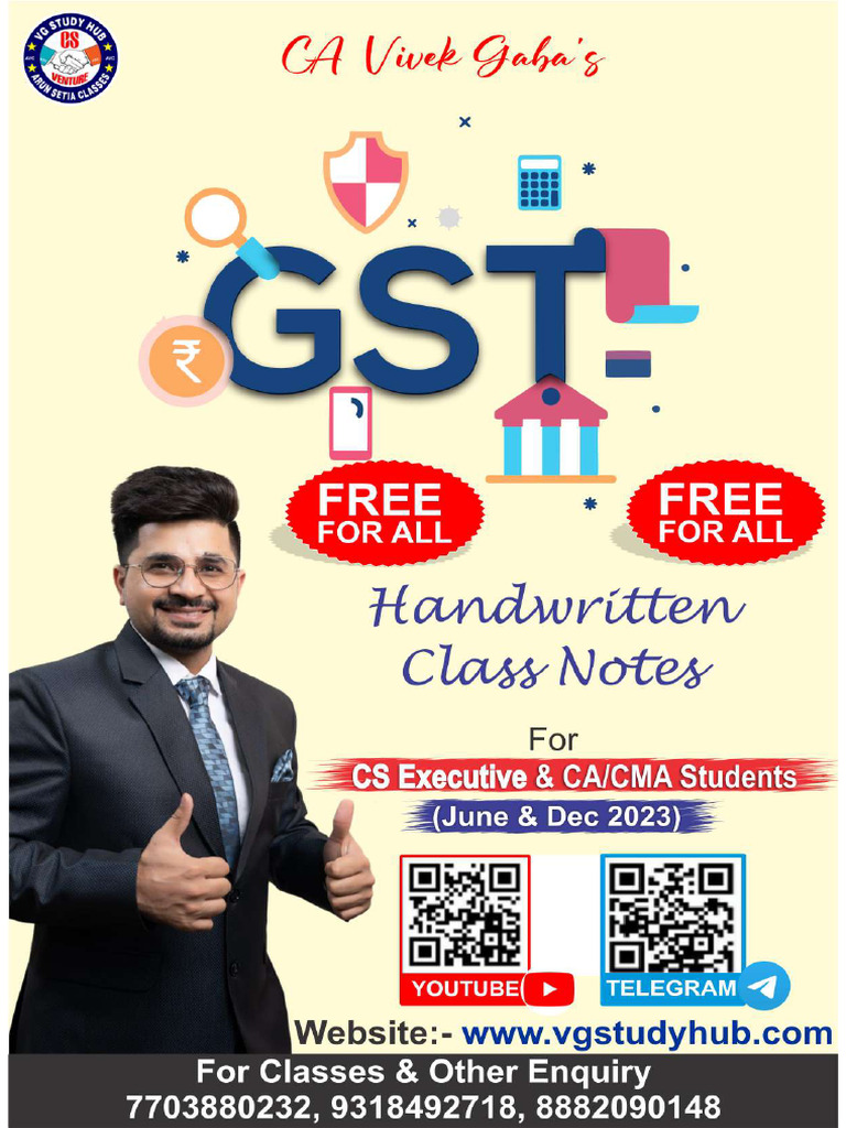 GST Handwritten Summary Notes | PDF