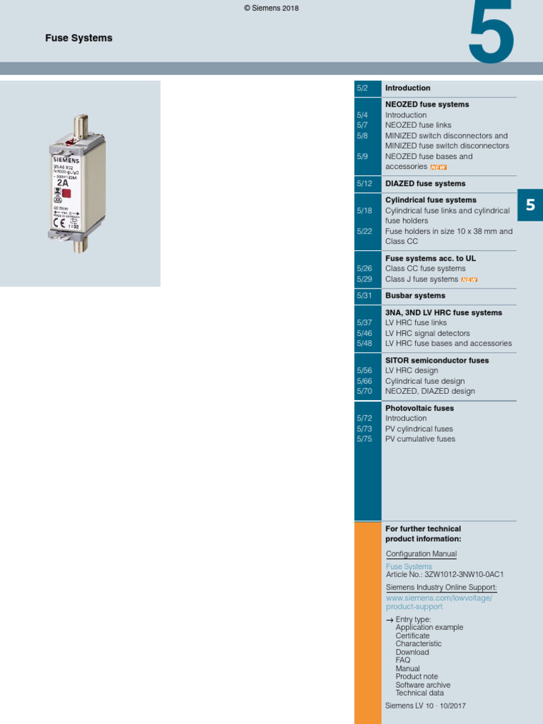 LV10 Systemy Bezpiecznikowe SENTRON Katalog | PDF