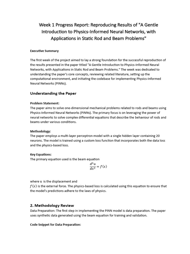 Week 1 Progress Report | PDF