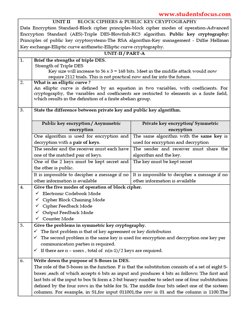 UNIT2 | PDF | Cryptography | Key (Cryptography)