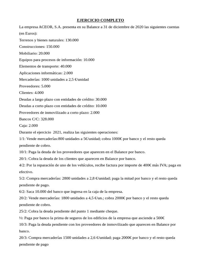 Ejercicio Completo | PDF