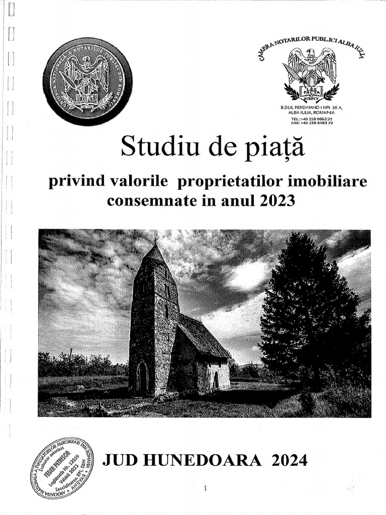 Studiu de Piata Valori Imobiliare Judet Hunedoara - 2024 | PDF