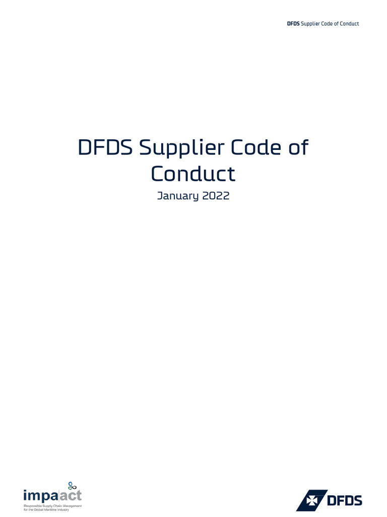 DFDS Supplier Code of Conduct | PDF | Supply Chain | Due Diligence