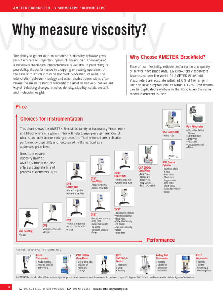 Brookfield Viscometers & Rheometers Guide | PDF | Viscosity | Mechanical Engineering