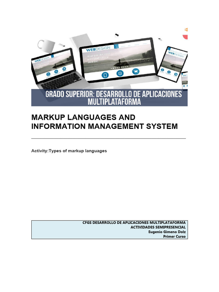 Ejercicio de lenguaje de marcas Activity Types of markup languages | PDF