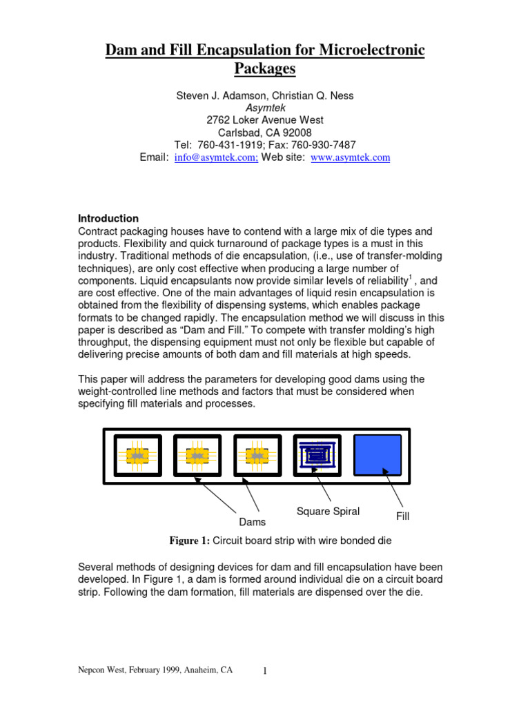 Dam and Fill Encapsulation | PDF | Viscosity | Pump