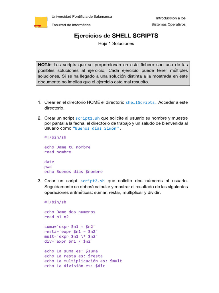 1_SOLUCION_Ejercicios_SHELL_SCRIPTS | PDF