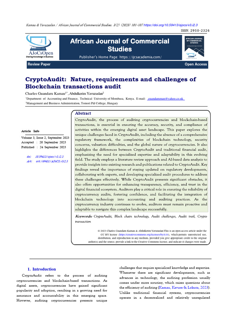 AJoCS.03.02.101 107 | PDF | Audit | Cryptocurrency