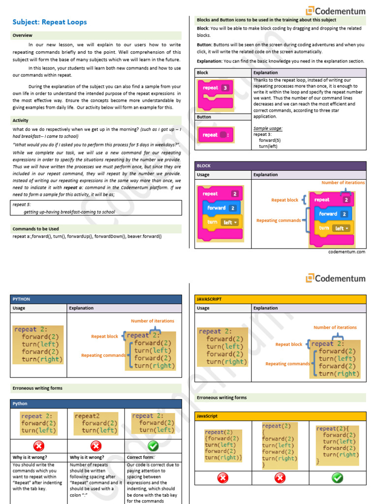 02 Repeat Loops dcbf82418d2d | PDF