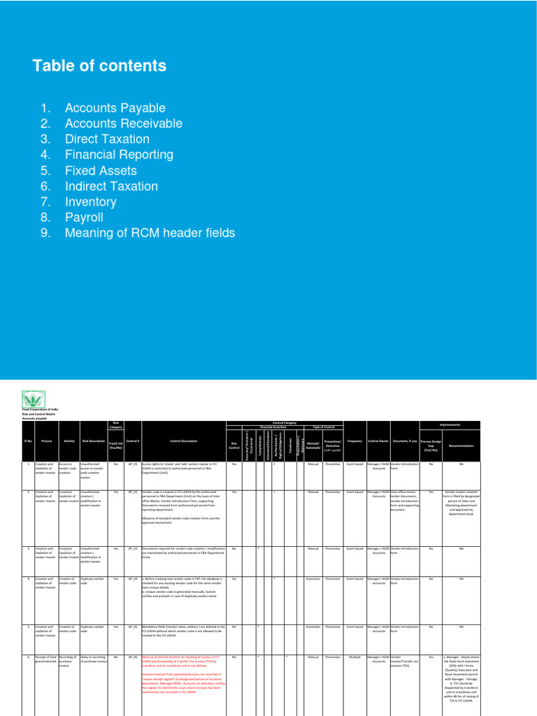 Risk Control Matrix - 3 | PDF