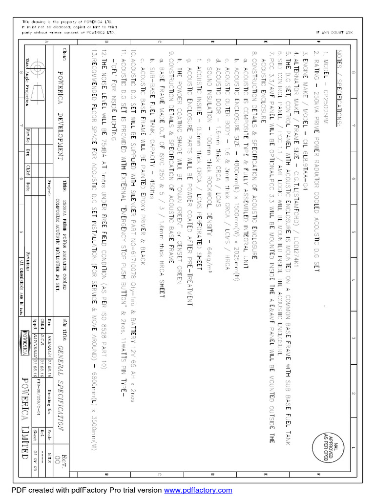 4. GA Drawing for 250 kVA 6L9TAA G4 | PDF