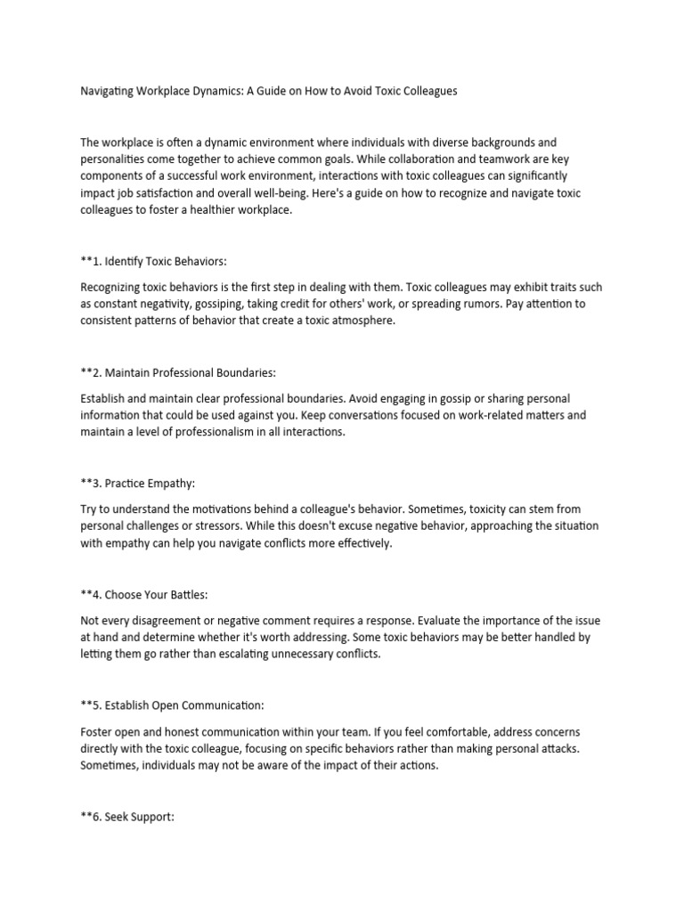 Navigating Workplace Dynamics | PDF