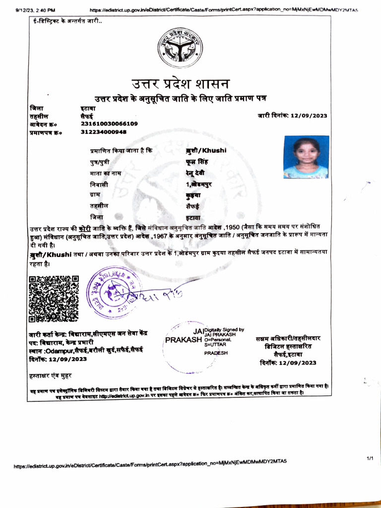 cast certificate | PDF