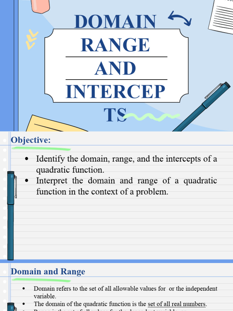03 Domain, Range and Intercept | PDF