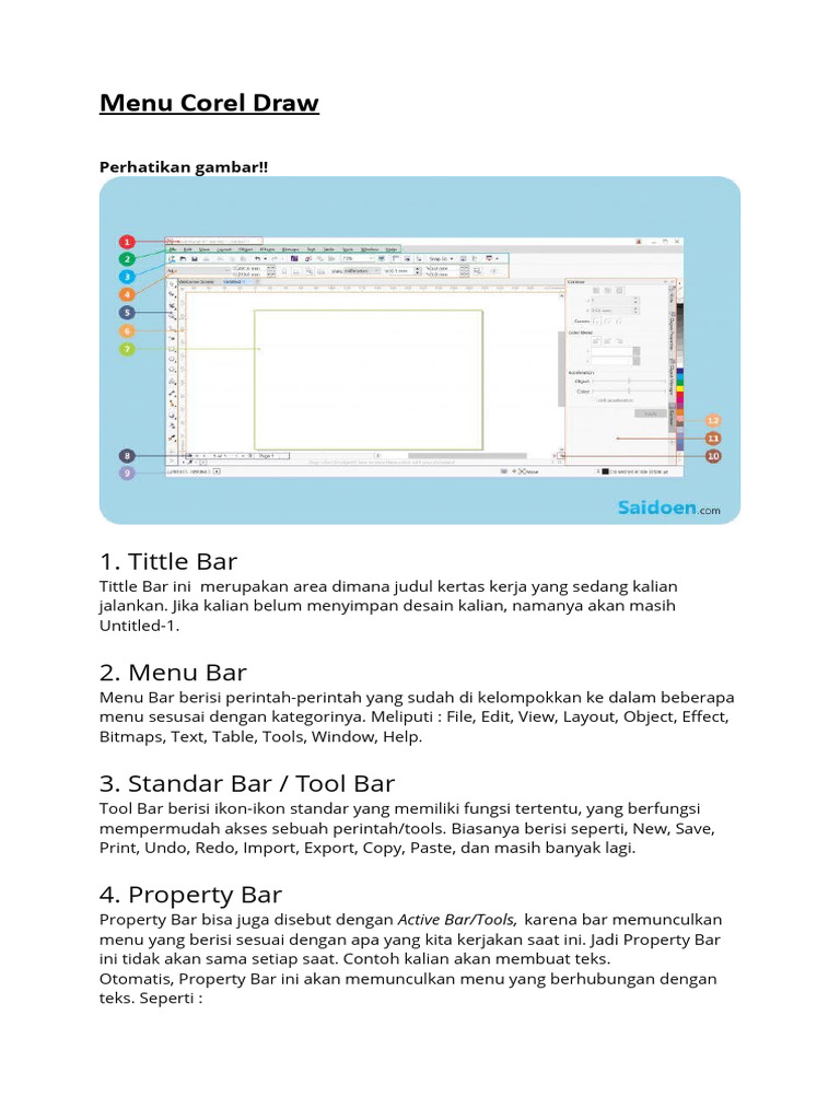 Menu Dan Tools Corel Draw | PDF