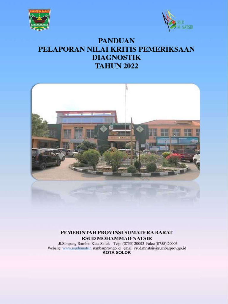 PANDUAN PELAPORAN NILAI KRITIS PEMERIKSAAN DIAGNOSTIK 2022 RSUD ... PANDUAN PELAPORAN NILAI KRITIS PEMERIKSAAN DIAGNOSTIK 2022 RSUD ...