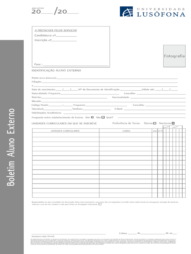 Boletim Do Aluno Externo | PDF