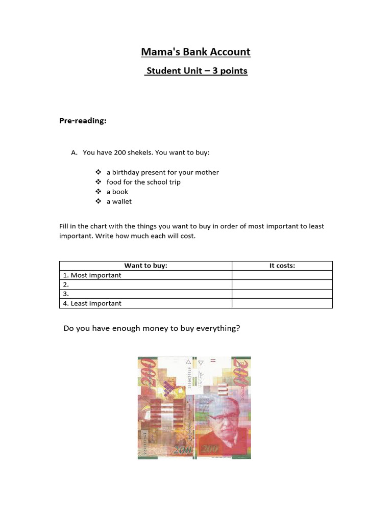 Understanding Mama's Bank Account | PDF | Language Arts & Discipline ...