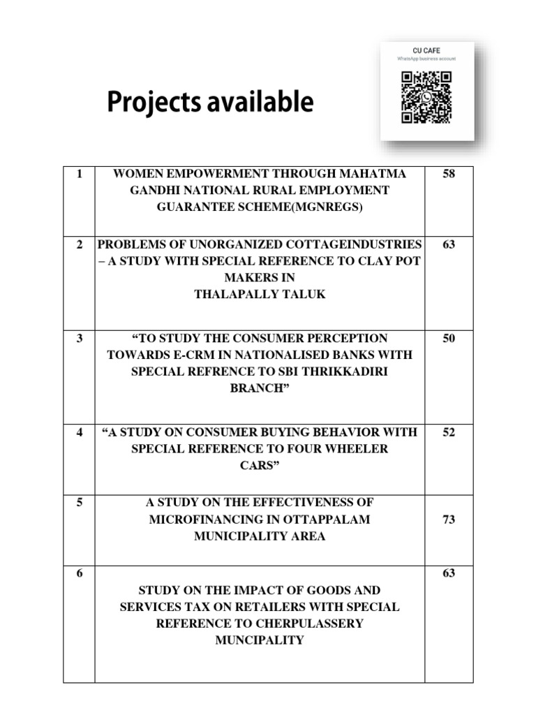 Projects Bcom Bba | PDF