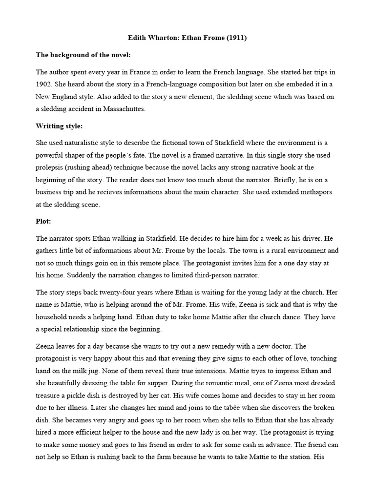 Edith Wharton-Ethan Frome (Rácz Sándor) | PDF