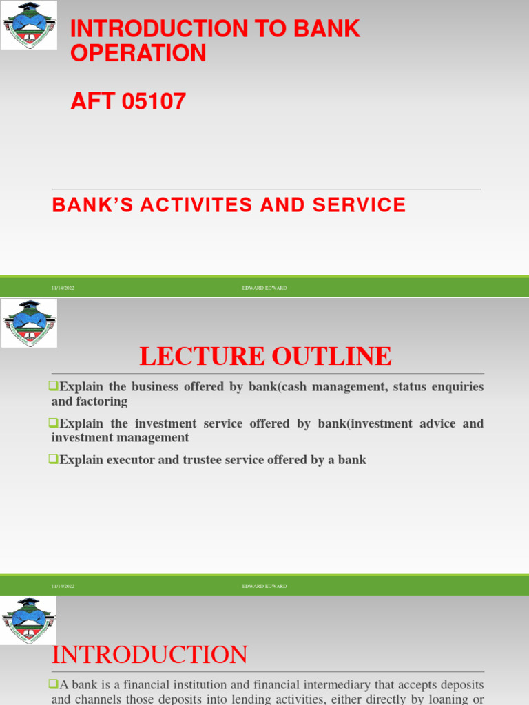 Bank Operation | PDF | Business