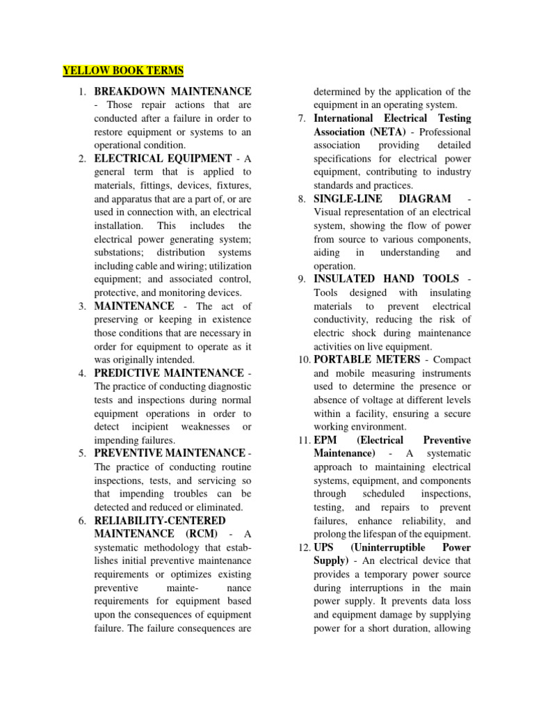 Yellow Book Terms - 4 3 | PDF