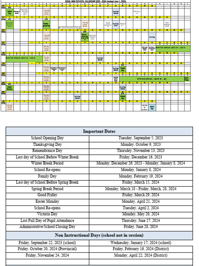 Year Calendar 2023 2024 | PDF