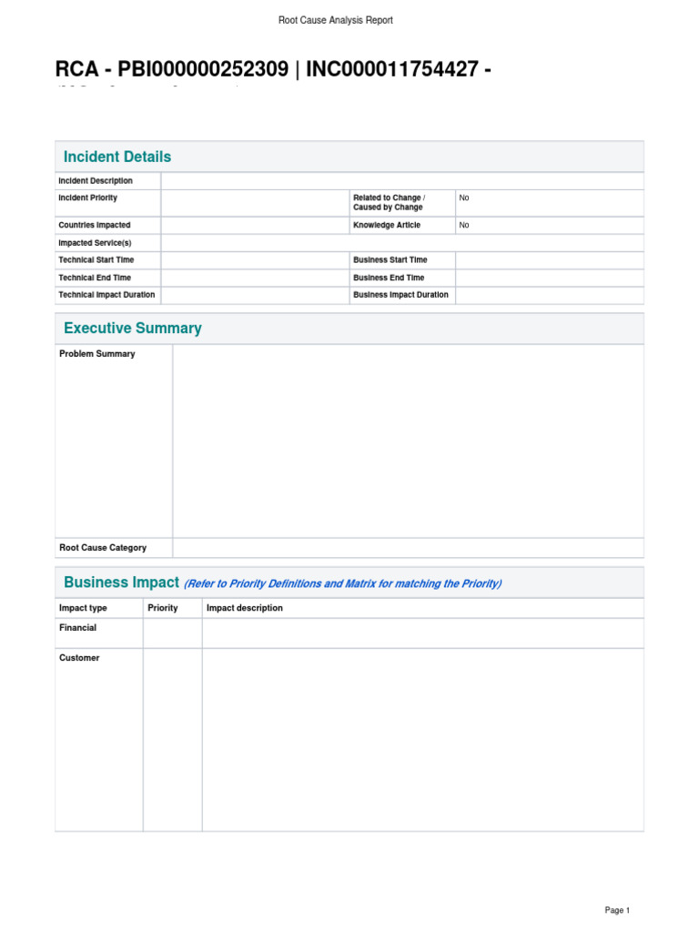 Sample - RCA Report | PDF