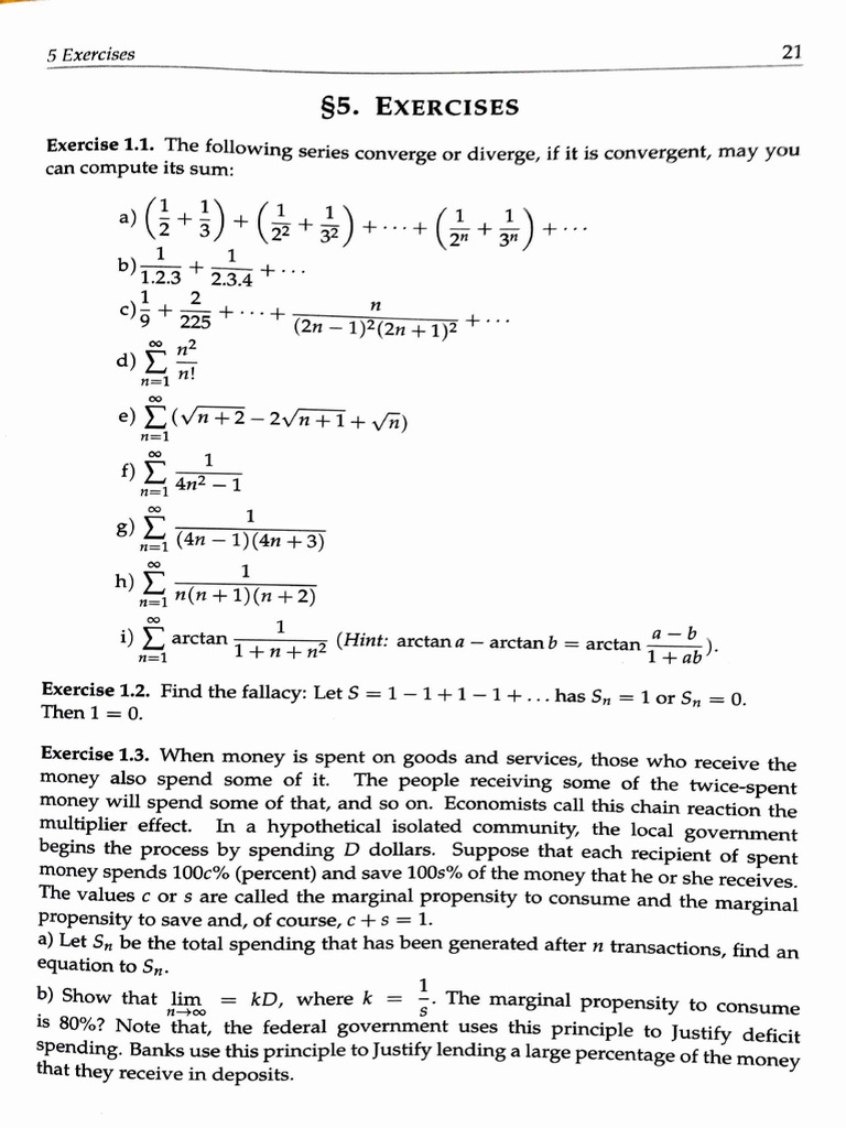 Cal 3 Chap1 Exercises | PDF