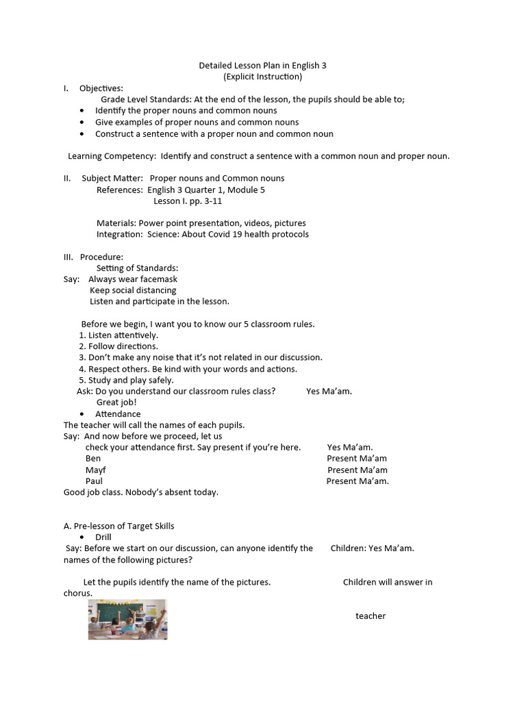 Lesson Plan: Proper vs. Common Nouns | PDF