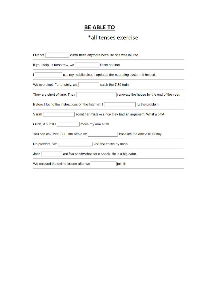 Be Able To - All Tenses p.2 | PDF